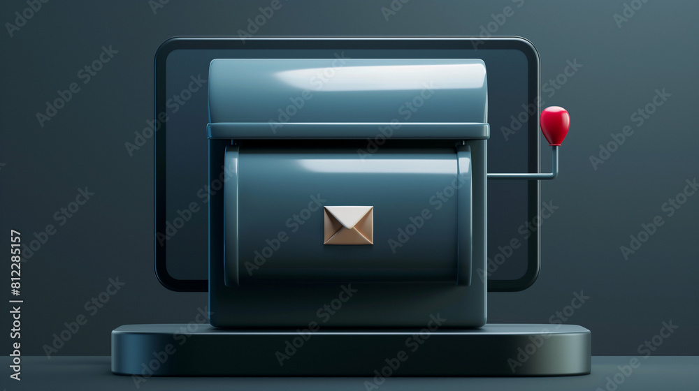 Digital Icon of a Classic Mailbox on a Sleek Modern Device Screen: A ...