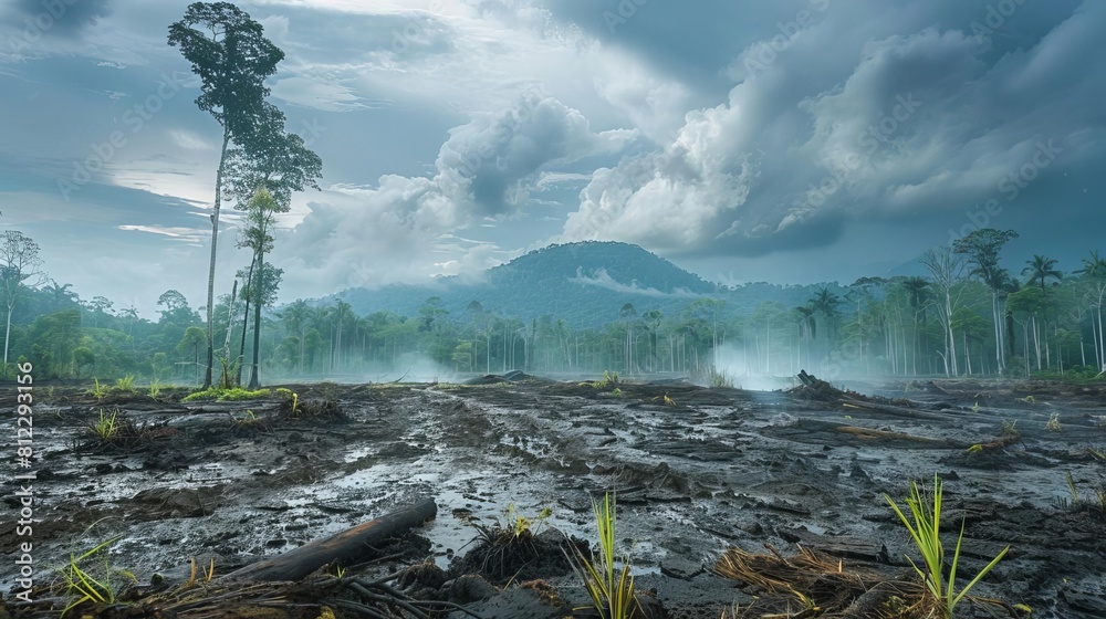 Exhibit a rainforest recovery area where previously cleared land is being replanted and restored ...