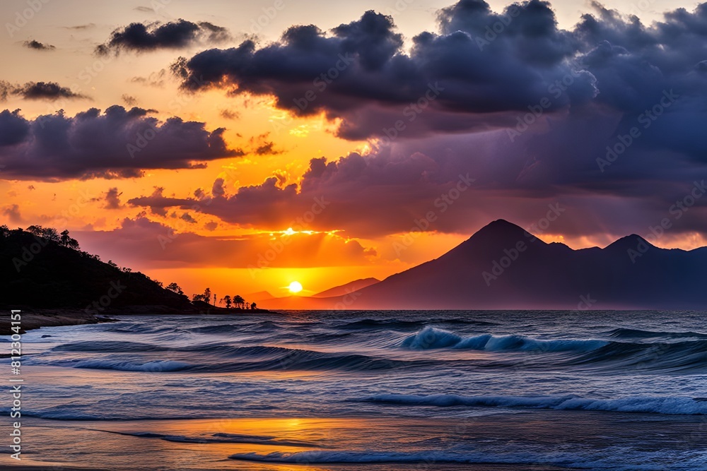 Photographs of beautiful sunsets, sunsets, brilliant sunsets in the ...