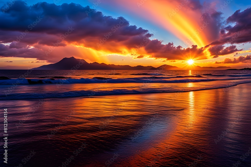 Photographs of beautiful sunsets, sunsets, brilliant sunsets in the ...
