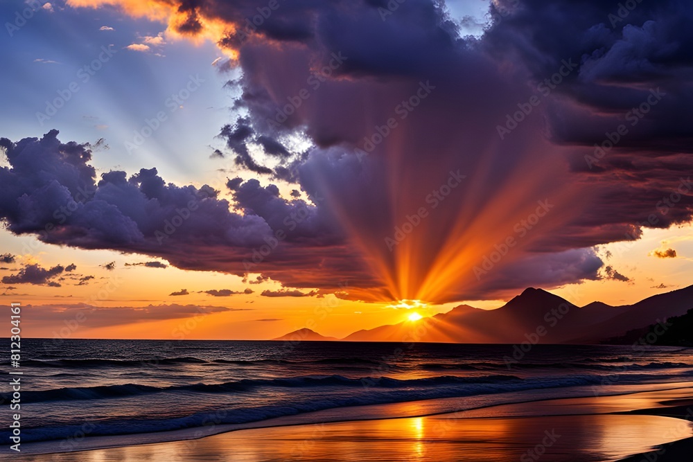 Photographs of beautiful sunsets, sunsets, brilliant sunsets in the ...