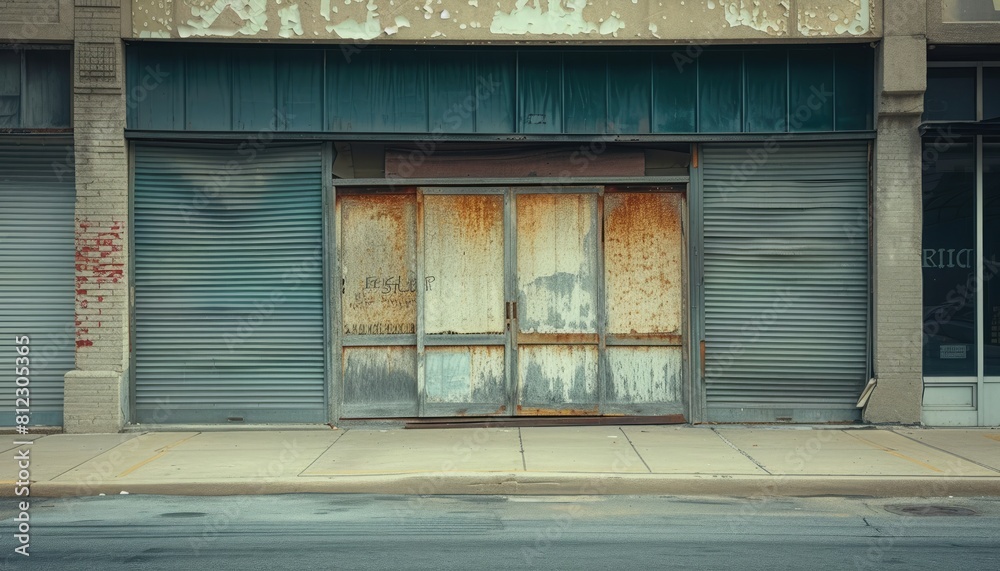 A haunting portrayal of recession: locked storefront exudes abandonment ...