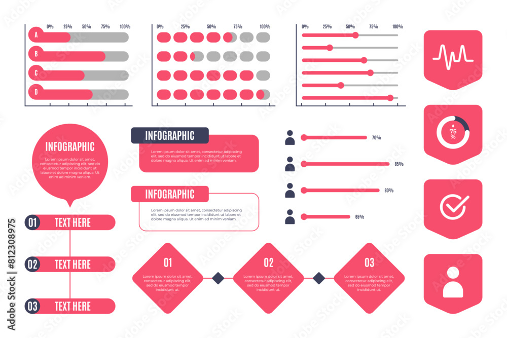 Data visualization design elements. Vector infographic timeline chart ...