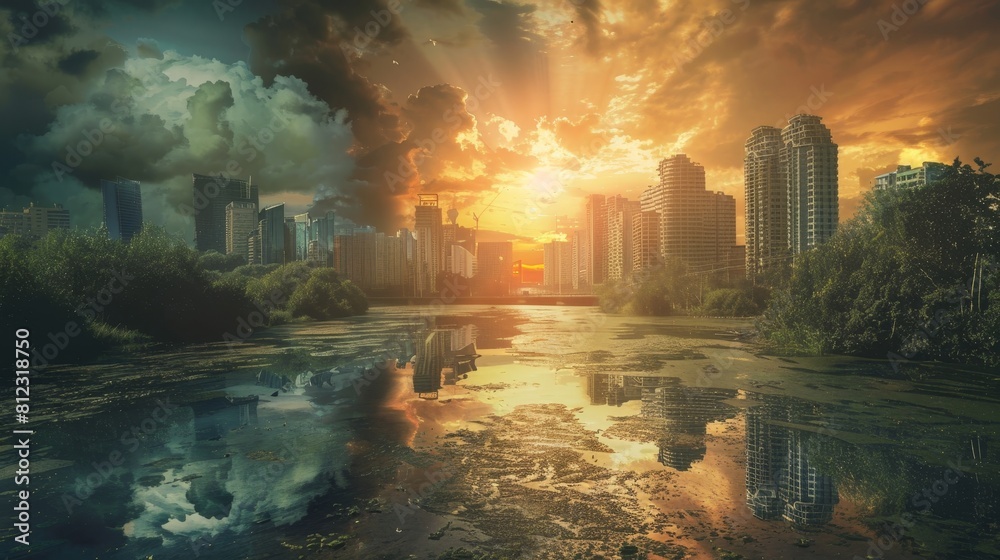 Effects of climate change on the environment. visible impact and ...