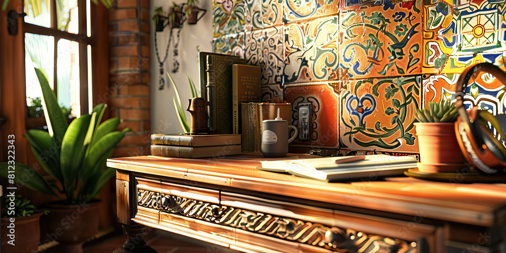 Mediterranean Masterpiece: A desk with Spanish or Italian flair ...