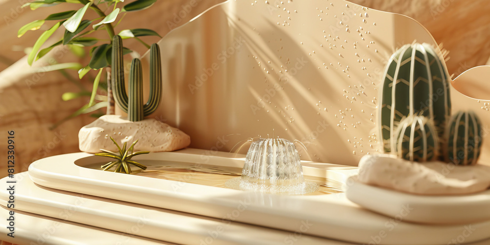 Desert Oasis Desk: A sleek, modern desk designed to resemble an oasis ...