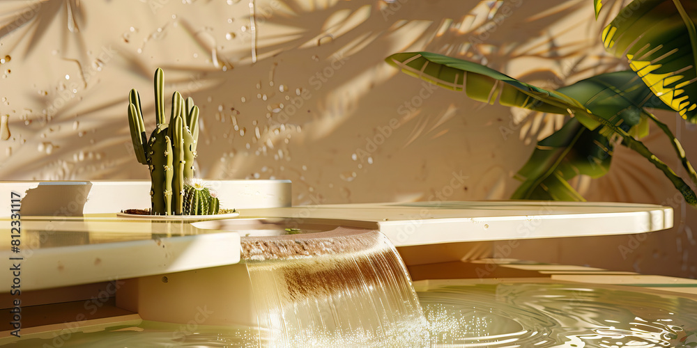 Desert Oasis Desk: A sleek, modern desk designed to resemble an oasis ...