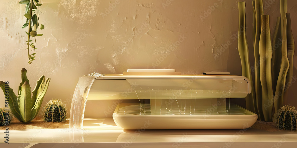 Desert Oasis Desk: A sleek, modern desk designed to resemble an oasis ...