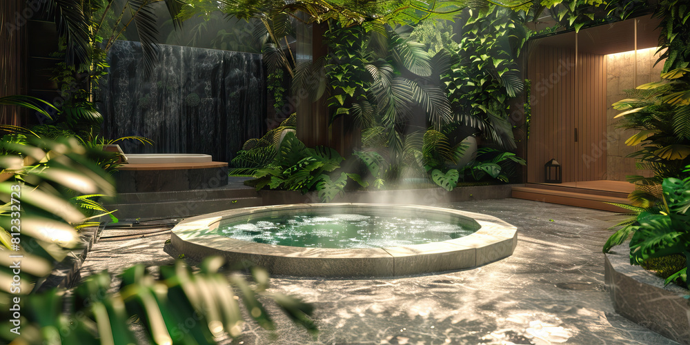 Zen Spa Oasis: An escape to serenity, boasting a Jacuzzi, steam room ...