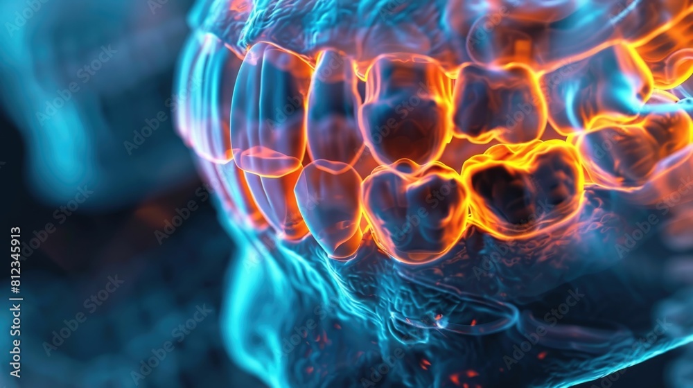 D X Ray of Vitamin D Absorption in Bones and Teeth Structure Stock ...