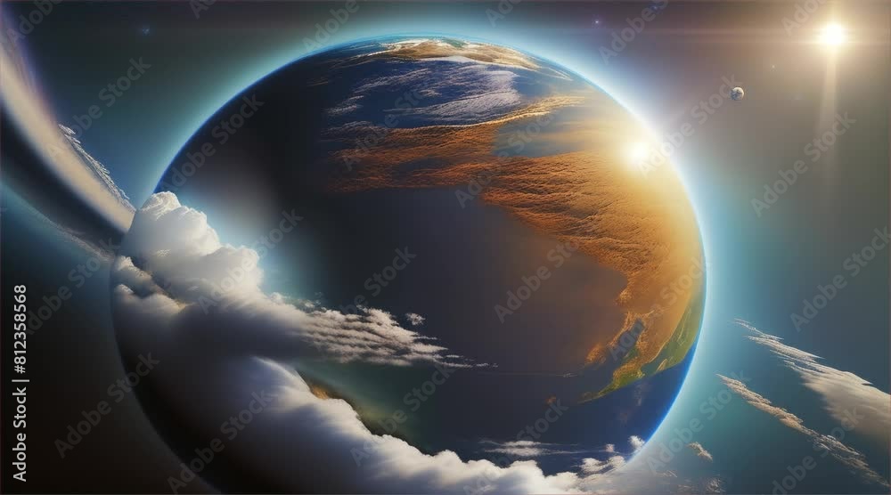 Three-dimensional render of planet Earth floating in space. Beautiful ...