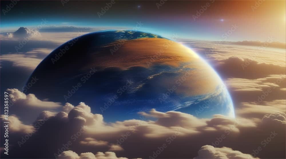 Three-dimensional render of planet Earth floating in space. Beautiful ...