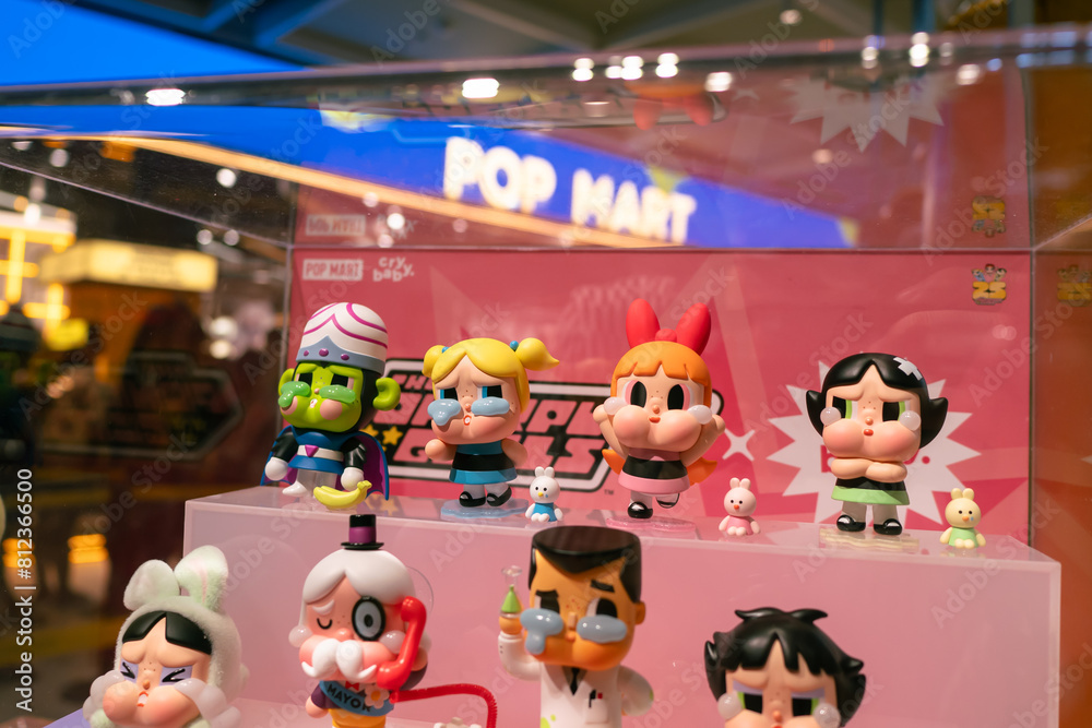 Bangkok, Thailand - May 6, 2024 : Models of Crybaby x Powerpuff Girls ...