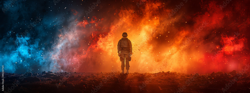 create a backdrop of the usaf flag next to the usa flag,generative ai ...