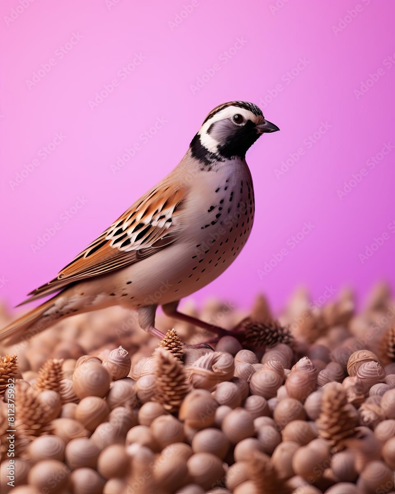 Foto de levitating quail surrounded with floating grains, light ...