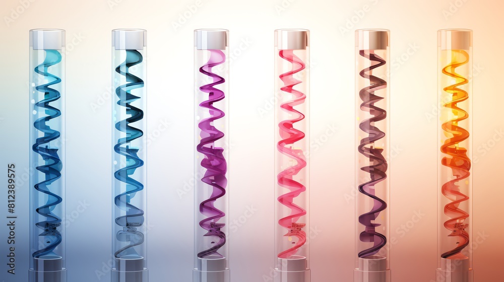 DNA sequencing top view DNA code unraveling in a lab sci-fi tone ...