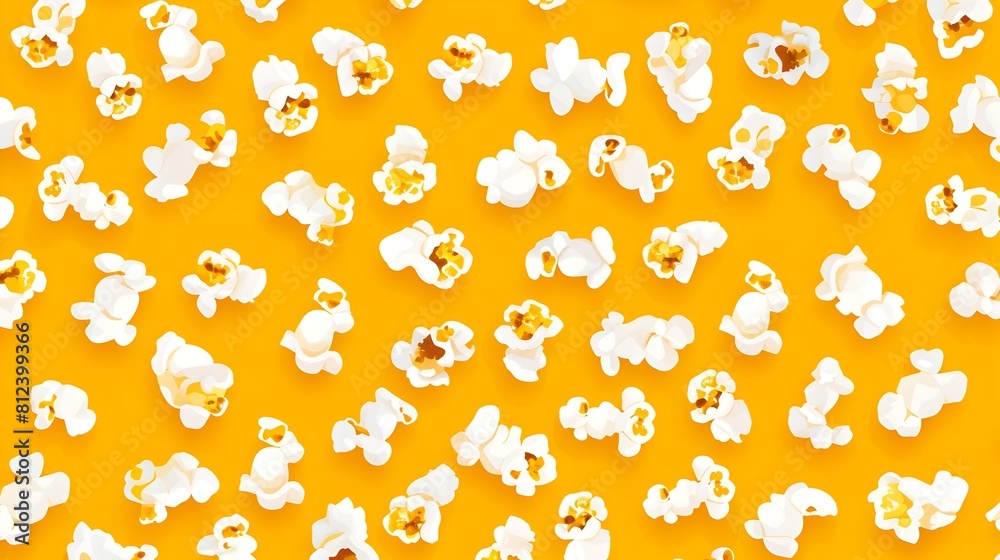 Bright and Minimalist Popcorn Background in Flat Design Style Stock ...