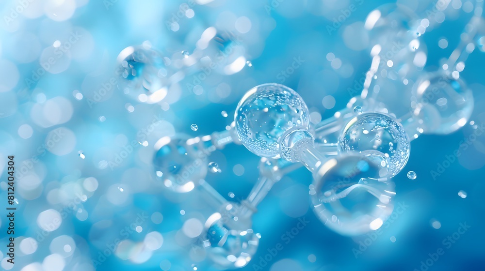 3D rendering of a transparent molecular structure containing carbon and ...