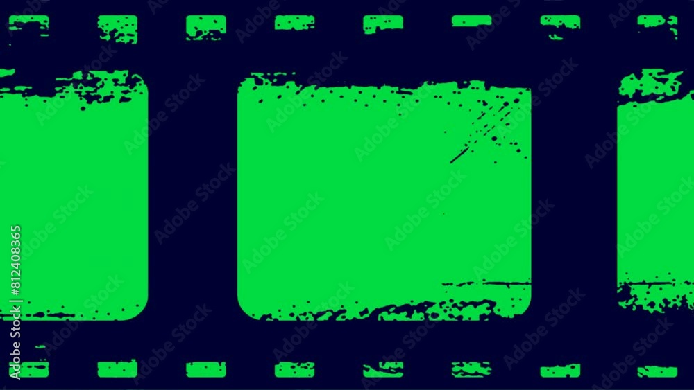 Green screen loop footage of old negative film strip frame. Slow ...