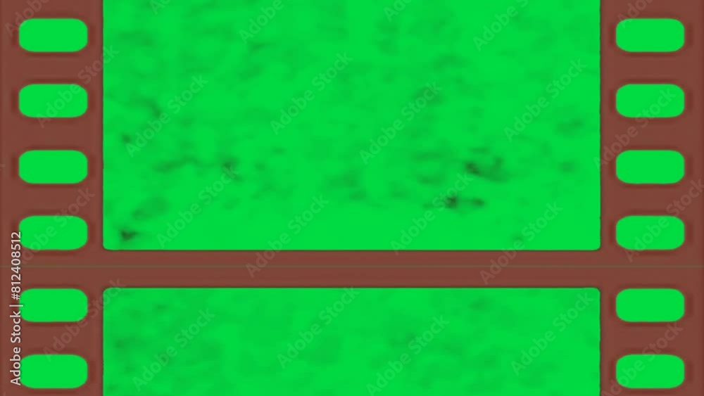 Green screen loop footage of old negative film strip frame. fast motion ...
