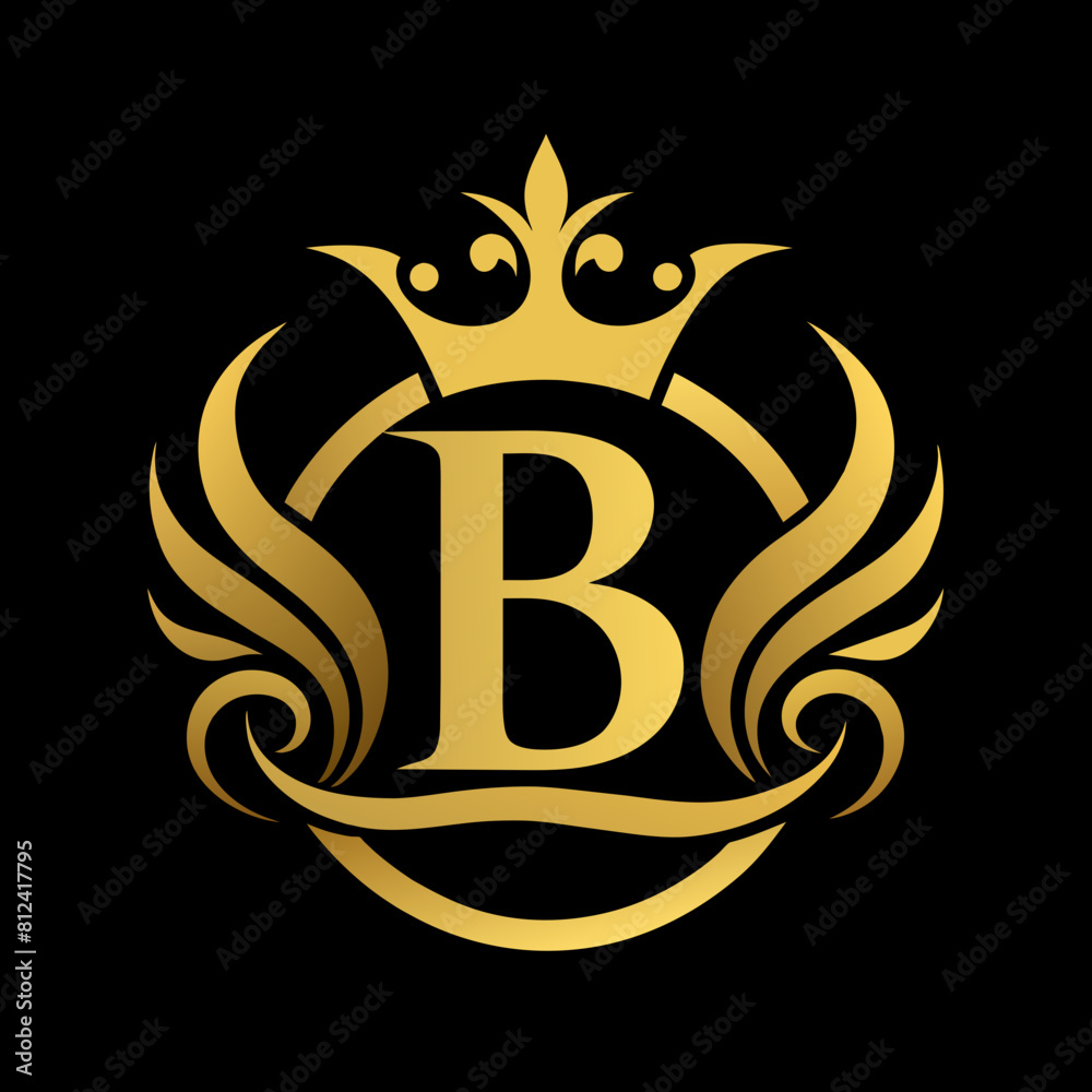 Golden Unique regal golden royal, Letter "B" in capitals, business Logo ...