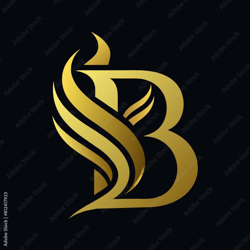 Golden Unique regal golden royal, Letter "B" in capitals, business Logo ...