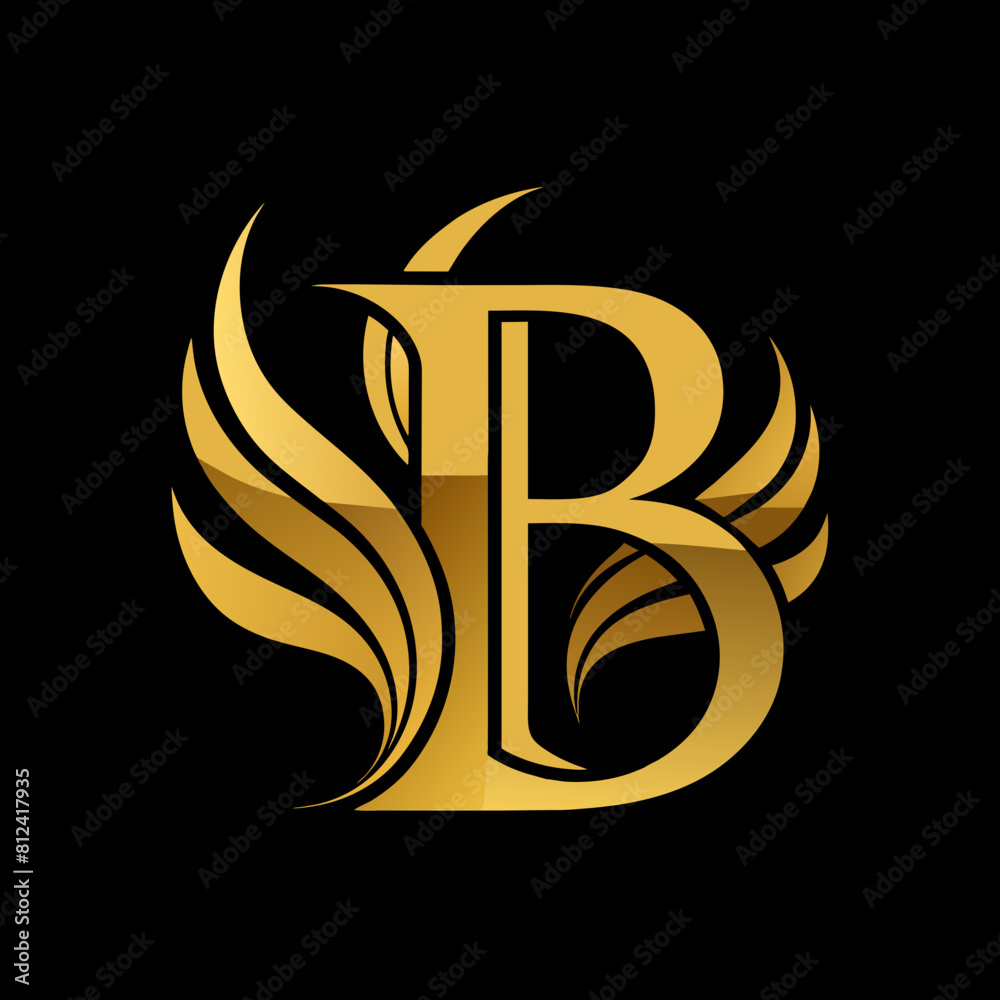 Vetor de Golden Unique regal golden royal, Letter "B" in capitals ...