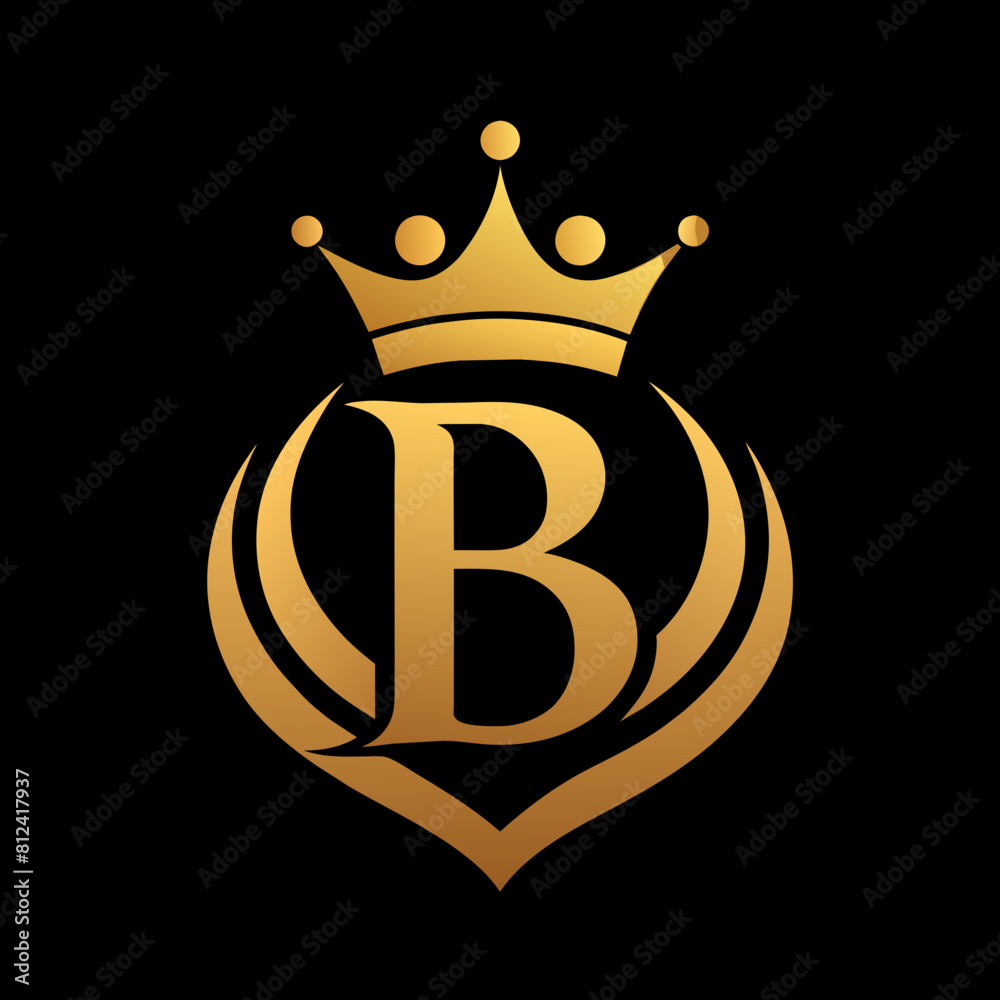 Golden Unique regal golden royal, Letter "B" in capitals, business Logo ...