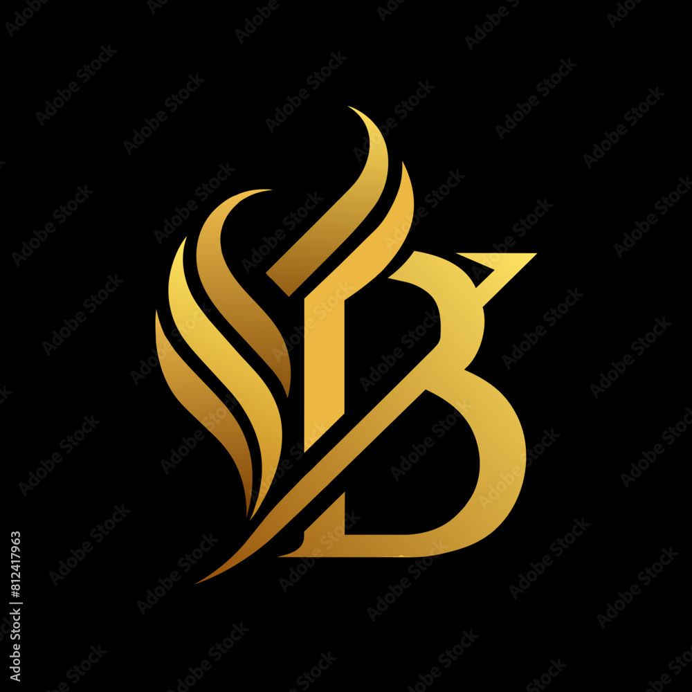 Vetor de Golden Unique regal golden royal, Letter "B" in capitals ...