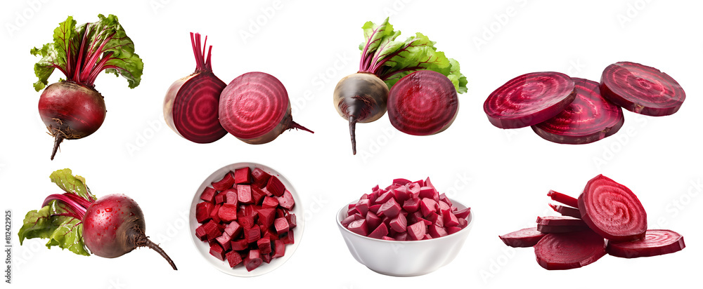 Beet beetroot root vegetable, many angles and view side top front ...