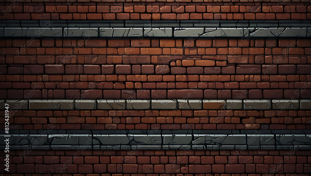 2D game level brick wall design, brick texture with simple details ...