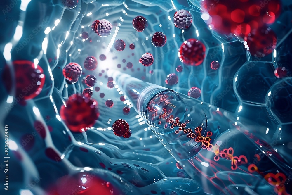 Gene therapy delivery mechanisms, demonstrating viral vectors and gene ...
