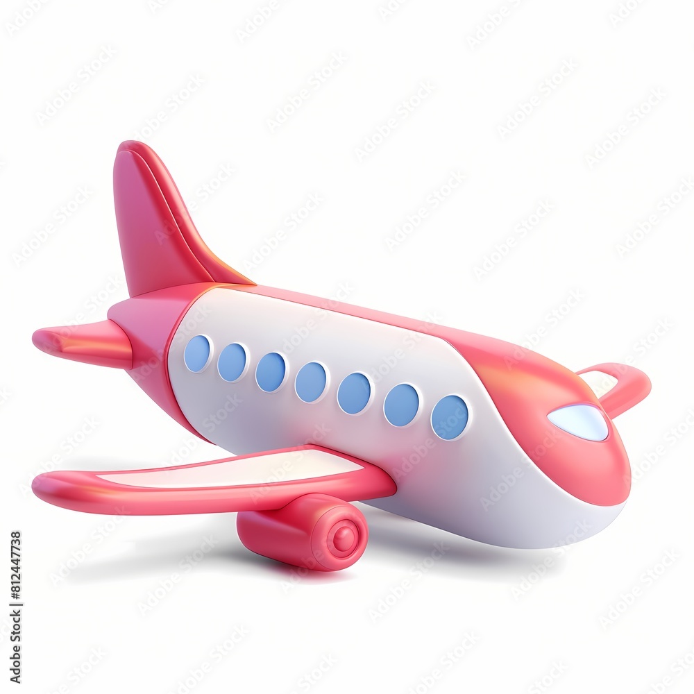 cute airplane icon, 3D render, white background, generative AI Stock ...