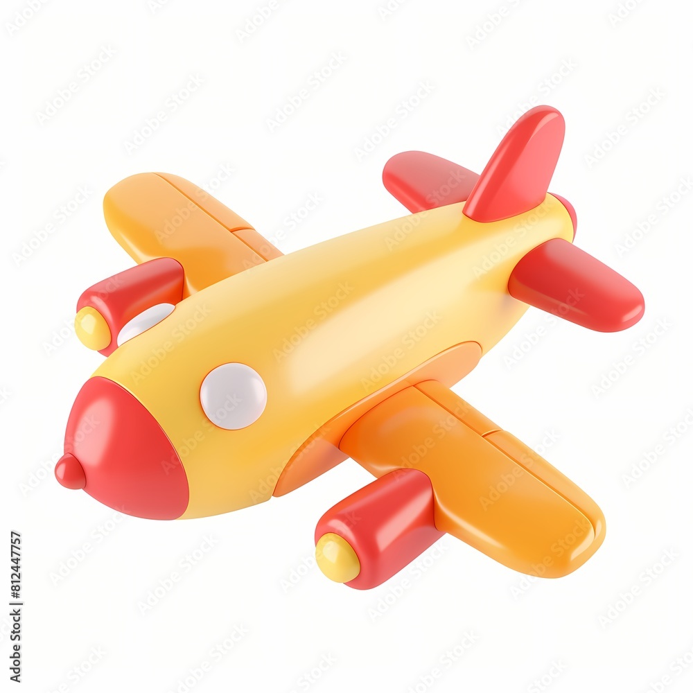 cute airplane icon, 3D render, white background, generative AI Stock ...