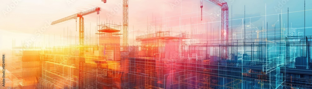 Construction AR toolkit, side view, visualizing building plans ...