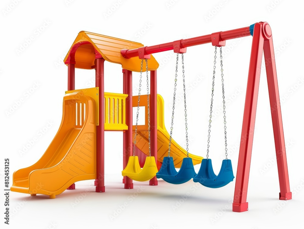 Slide and Swings Portable slide and swings set up, side view to show ...