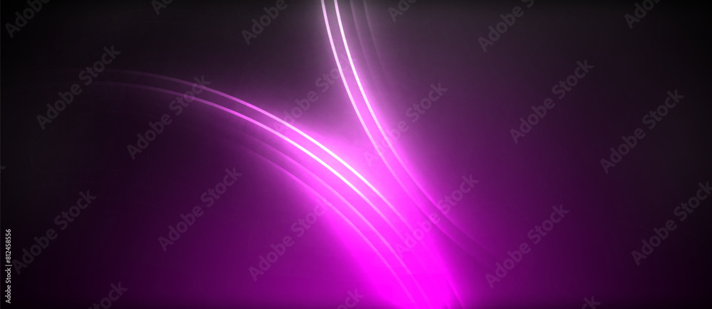 A vibrant purple light illuminates a dark background, creating a ...