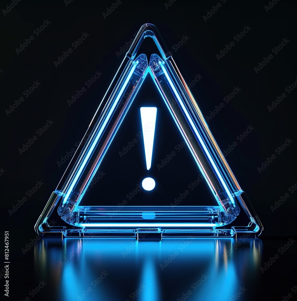 triangular warning sign on top and exclamation mark inside the triangle ...