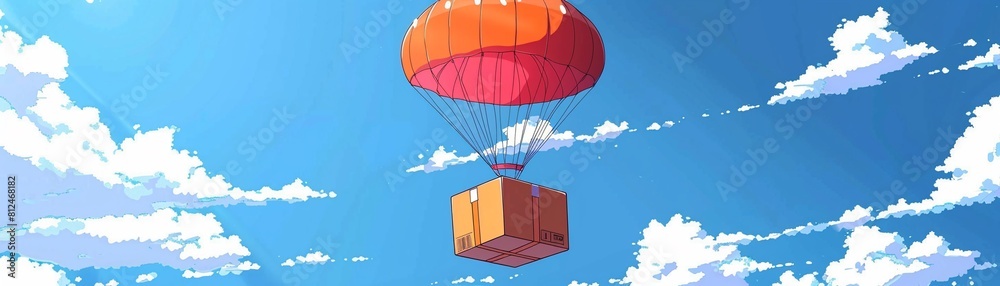 An engaging scene of a package with a brown parcel cardboard box ...