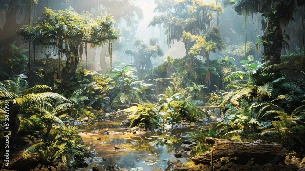 Foto de Showcase a detailed reconstruction of a prehistoric ecosystem ...