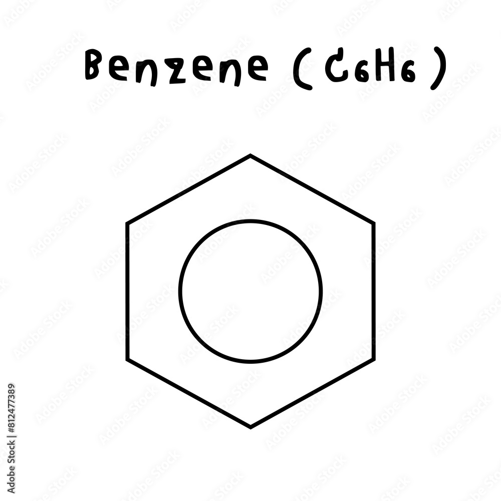 benzen structure chemical structure illustration Stock Illustration ...