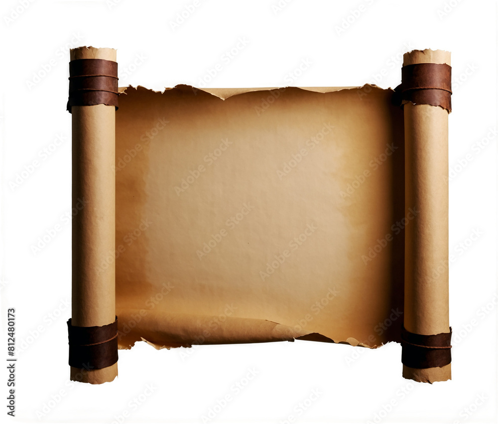 empty scrolls. rough, ripped edges. aged paper feel. paper in beige ...