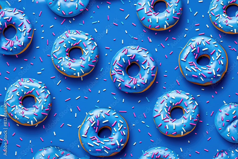 blue Donut Background | Sweet Treat Design | Vibrant blue, Tempting ...