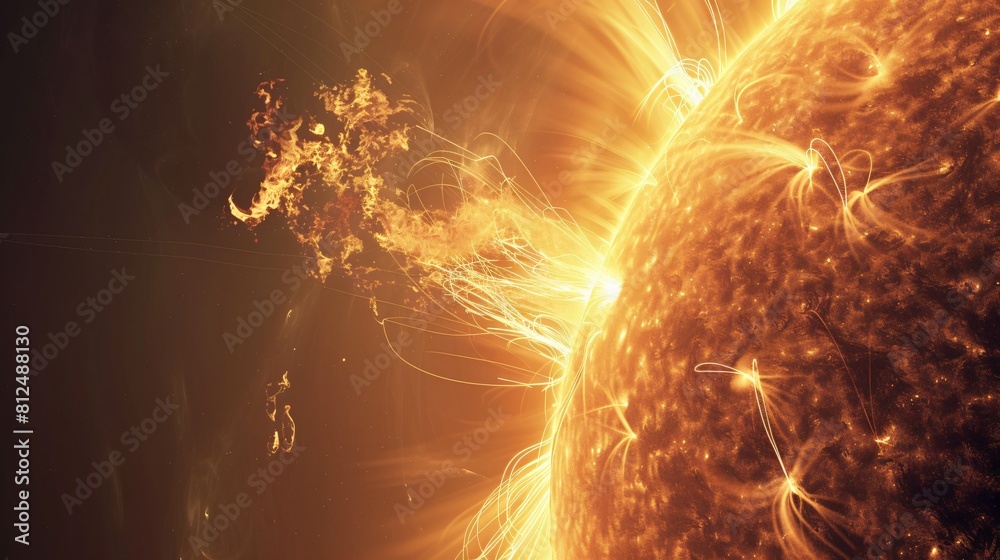 Witness the Sun's raw power during solar maximum. A photorealistic ...