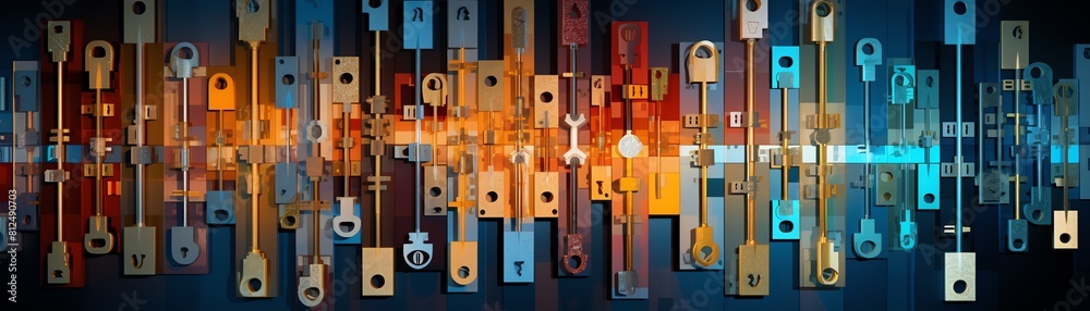 Keygen An abstract representation of a key generator creating digital ...