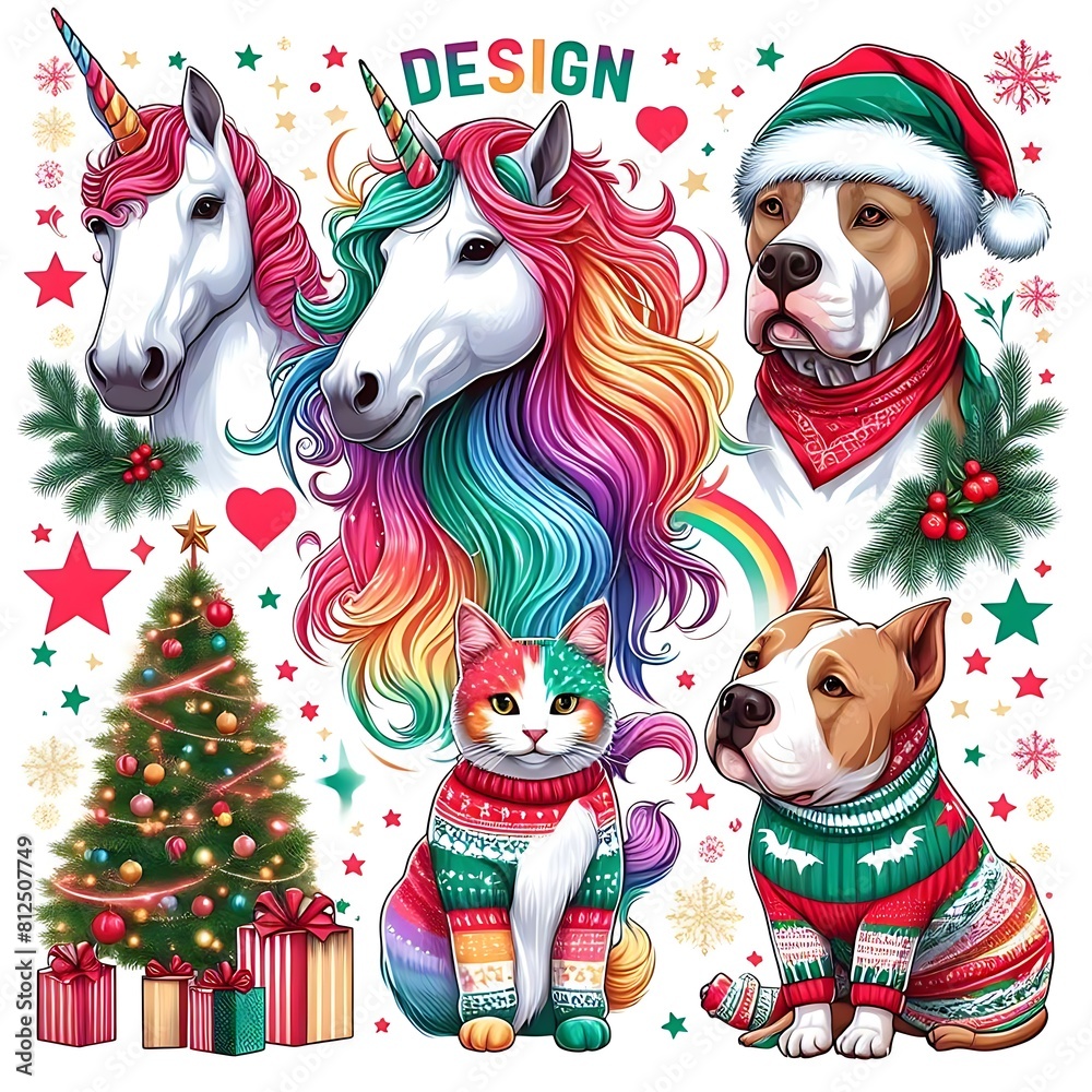 Many animals include dogs cats unicorns with rainbow hair and unicorns ...