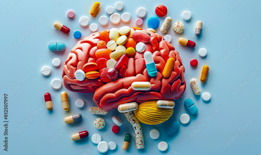 Conceptual Representation Of Human Brain Composed Entirely Of Various