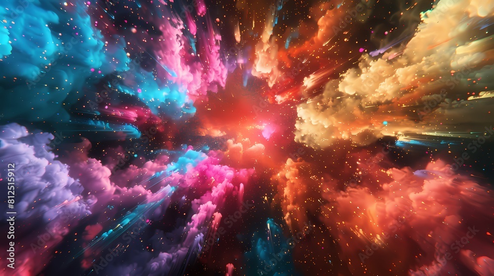 Explosions of color bursting forth in a breathtaking display, filling ...