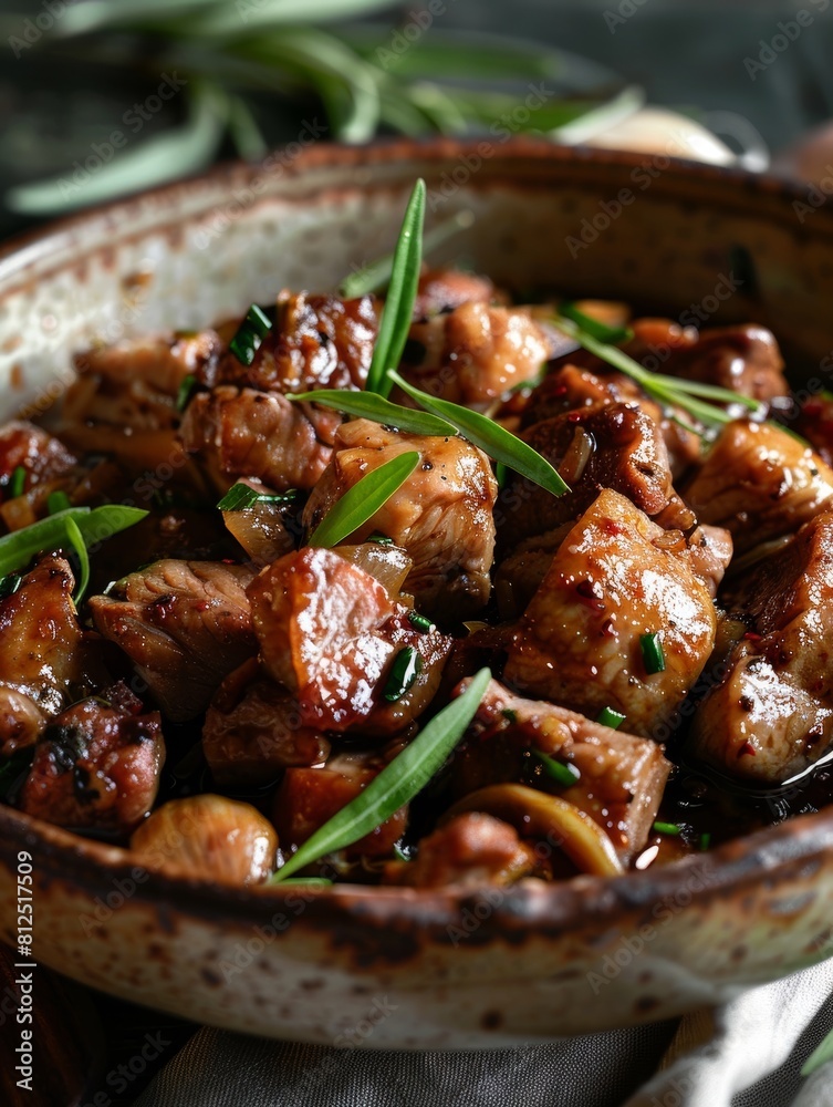 Authentic Filipino adobo, featuring chicken and pork simmered in a ...