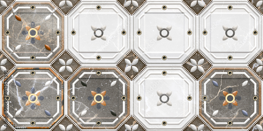 3D Seamless Ceramic Wall tiles design Texture Wallpaper design Pattern ...